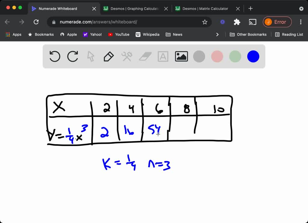 SOLVED:Direct Variation as an n th Power In Exercises 27-30, use the given values of k and n to ...