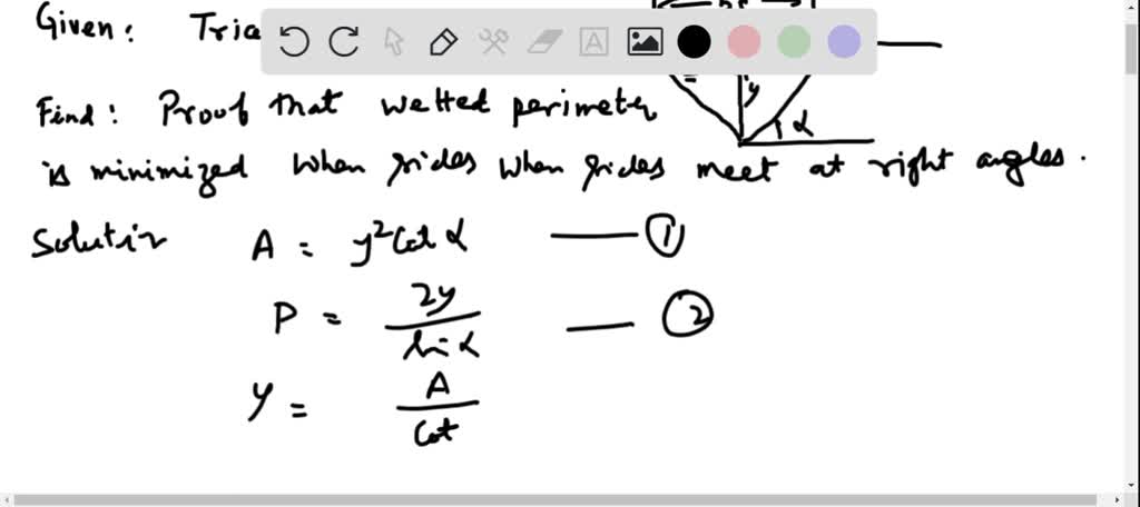 SOLVED:Consider a symmetric open channel of triangular cross section ...