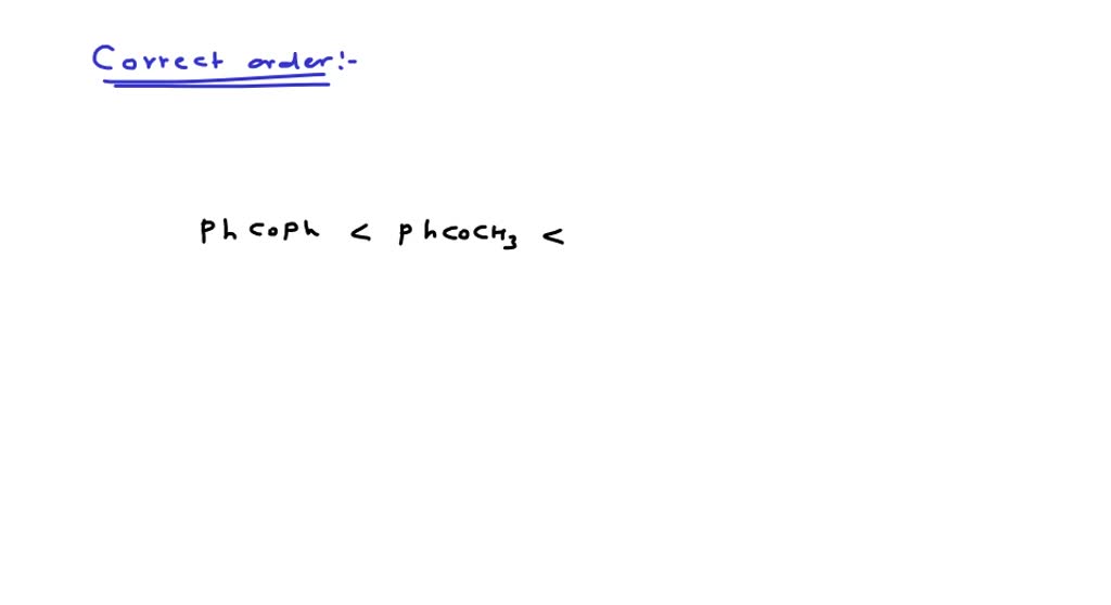 SOLVED:The increasing order of rate of HCN addition to the following ...