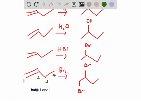 Show how to convert 1-butene to these compounds. (a) Butane (b) 2 ...