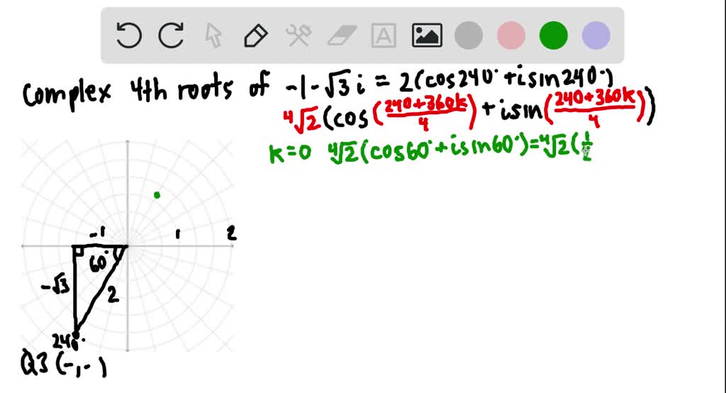 SOLVED:The complex fourth roots of 4-4 √(3 i)