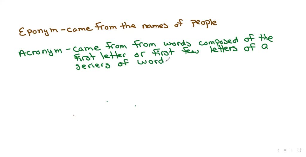 ⏩SOLVED:Distinguish between an eponym and an acronym, and explain ...