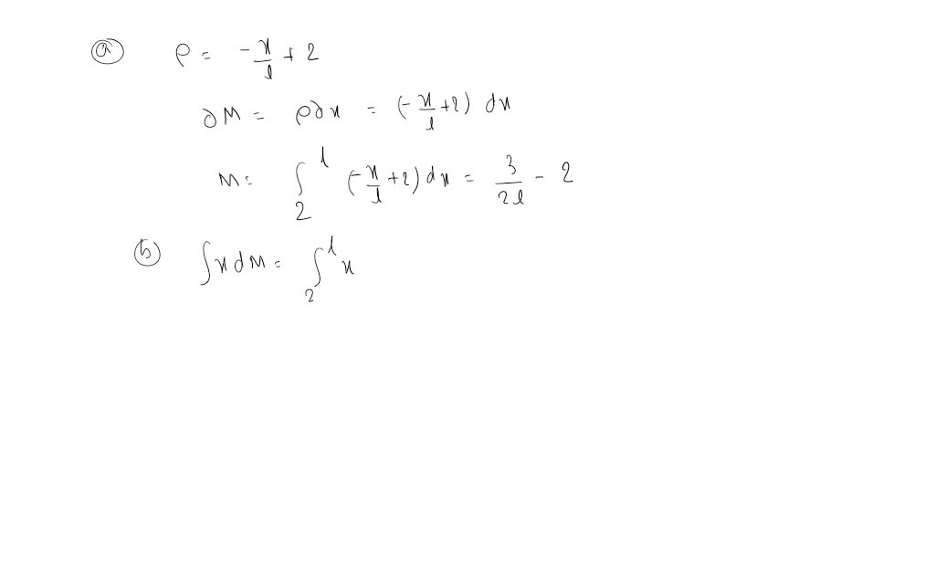 A thin rod 10 ft long has a density which varies uniformly from 4 to 24 ...