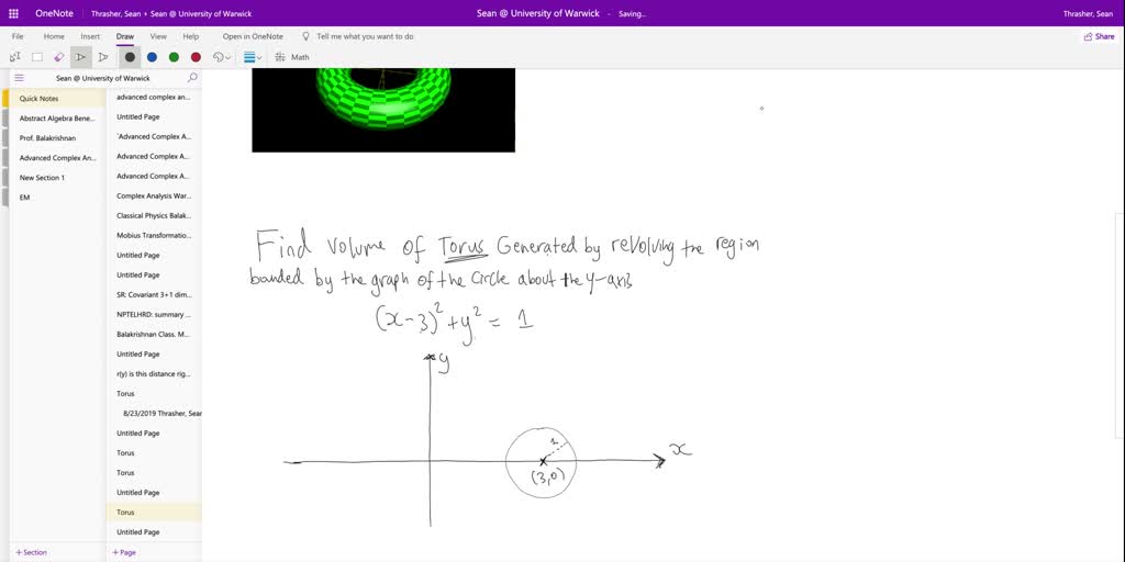 SOLVED:Volume of a Torus In Exercises 55 and 56, find the volume of the ...