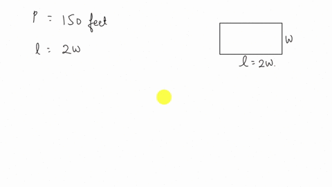 SOLVED:Solve using a geometry formula. The perimeter of a rectangle of 150 feet. The length of ...