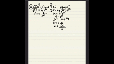 SOLVED:The accompanying figure shows the graph of a function N=N0 e^k t ...