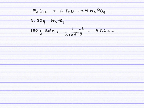 SOLVED:Phosphoric acid is prepared by dissolving phosphorus(V) oxide ...