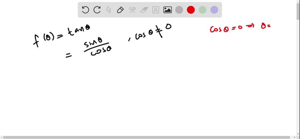 For what numbers θis f(θ)=tanθnot defined? | Numerade