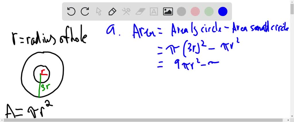 SOLVED:The outer radius of a washer is 3 times the radius of the hole ...