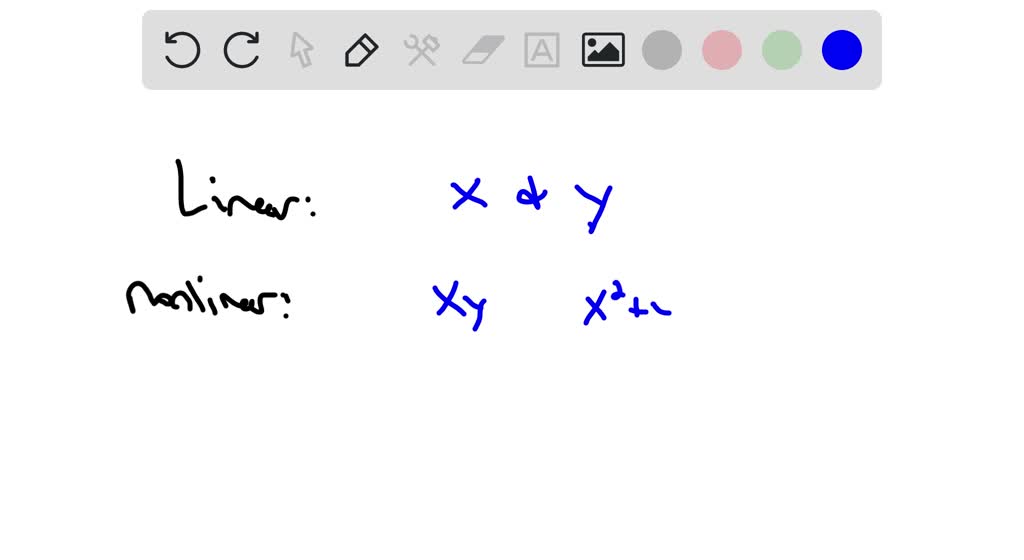 SOLVED:Distinguish between linear and non-linear ordinary differential ...