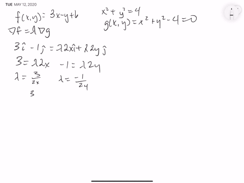 ⏩SOLVED:Extrema on a circle Find the maximum and minimum values of 3… | Numerade
