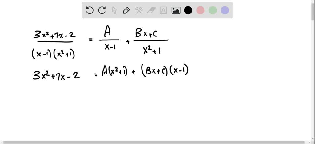 SOLVED:Determine the constants (denoted by capital letters) so that each equation is an identity ...
