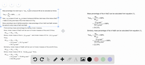 SOLVED:A mixture of NaCl and NaBr has a mass of 2.00 g and contains 0. ...