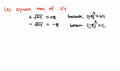 ⏩SOLVED:a. Find the square roots of 64 . (see Example 1 . ) b. Find ...