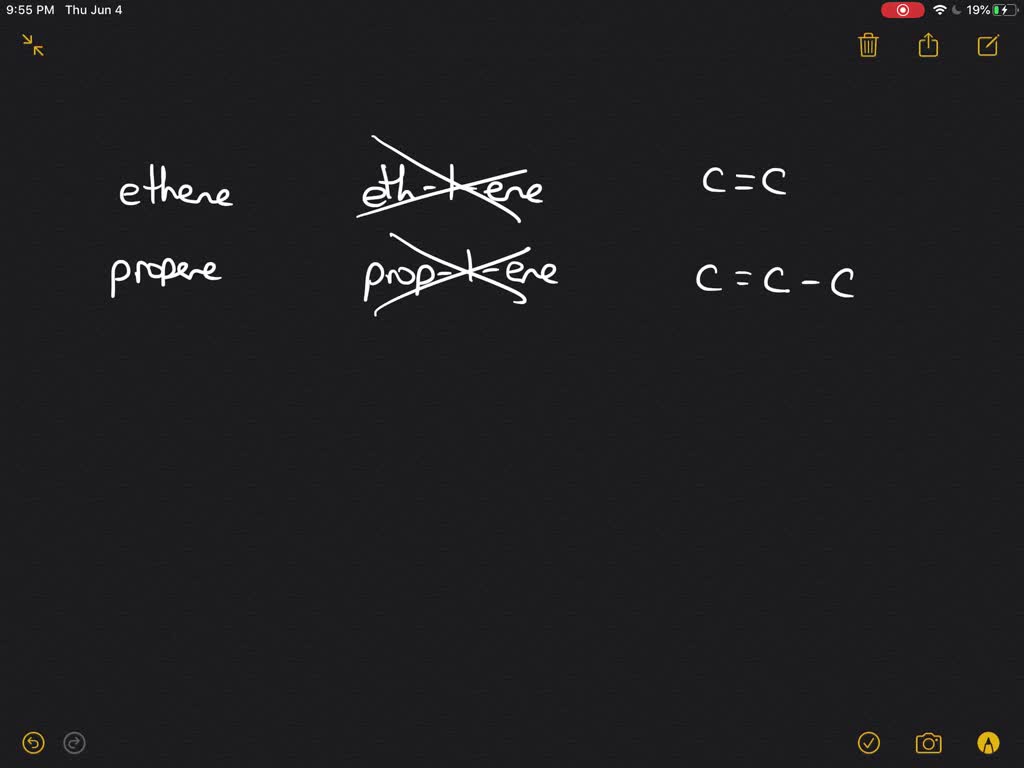 SOLVED:Why is it not necessary to refer to ethene and propene as eth-1 ...