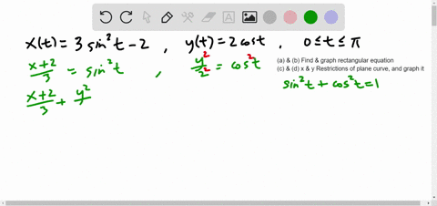 SOLVED:(a) Find a rectangular equation of each plane curve with the given parametric equations ...