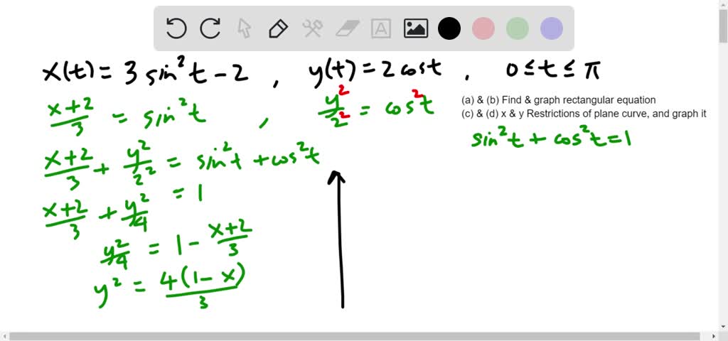SOLVED:(a) Find a rectangular equation of each plane curve with the ...