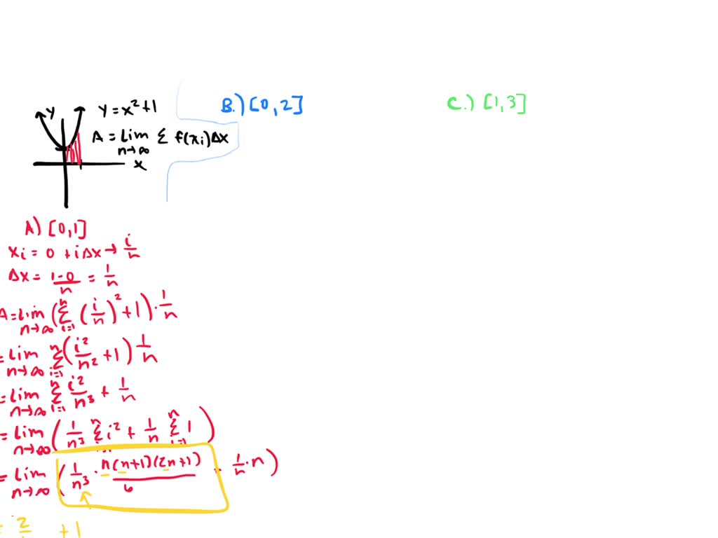 SOLVED:Use Riemann sums and a limit to compute the exact area under the ...