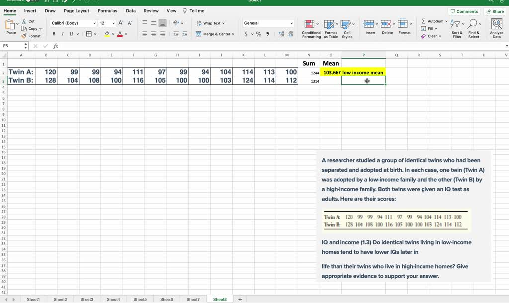 SOLVED:A classic study [17] of the IQ scores of 34 identical twins who ...