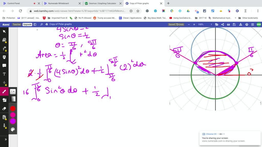 SOLVED:Finding the Area of a Polar Region Between Two Curves In Exercises 37-44 , use a graphing ...