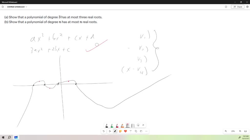 (a) Show that a polynomial of degree 3 has at most three real roots. (b) Show that a polynomial ...