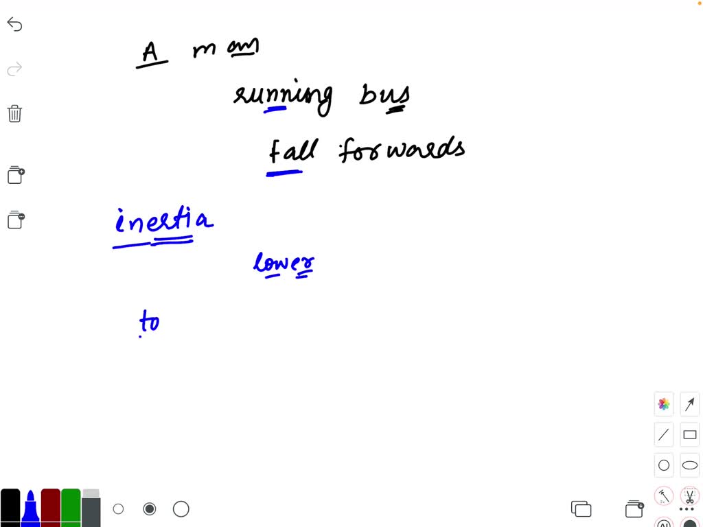 SOLVED:A man getting down from a running bus falls forward because (a ...