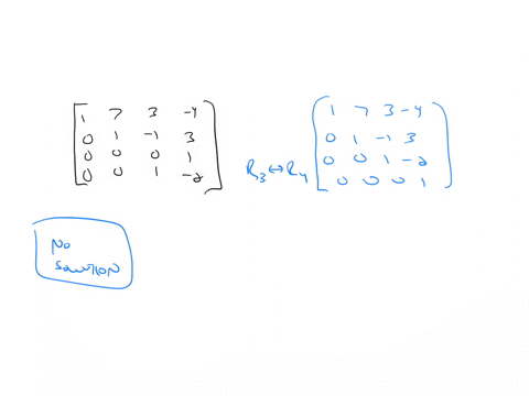 SOLVED: In Exercises 7–10, the augmented matrix of a linear system has been reduced by row ...