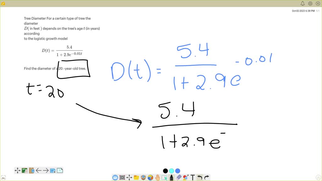 SOLVED:Tree Diameter For a certain type of tree the diameter D( in feet ...
