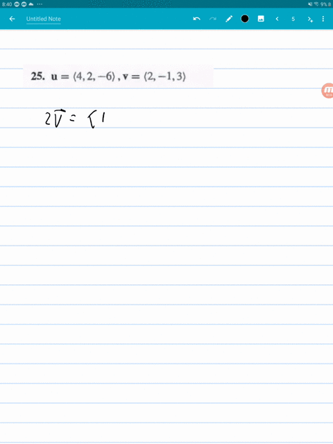 Solved Determine Whether Or Not The Two Vectors Are Parallel 𝐮 4 2 6 𝐯 2 1 3