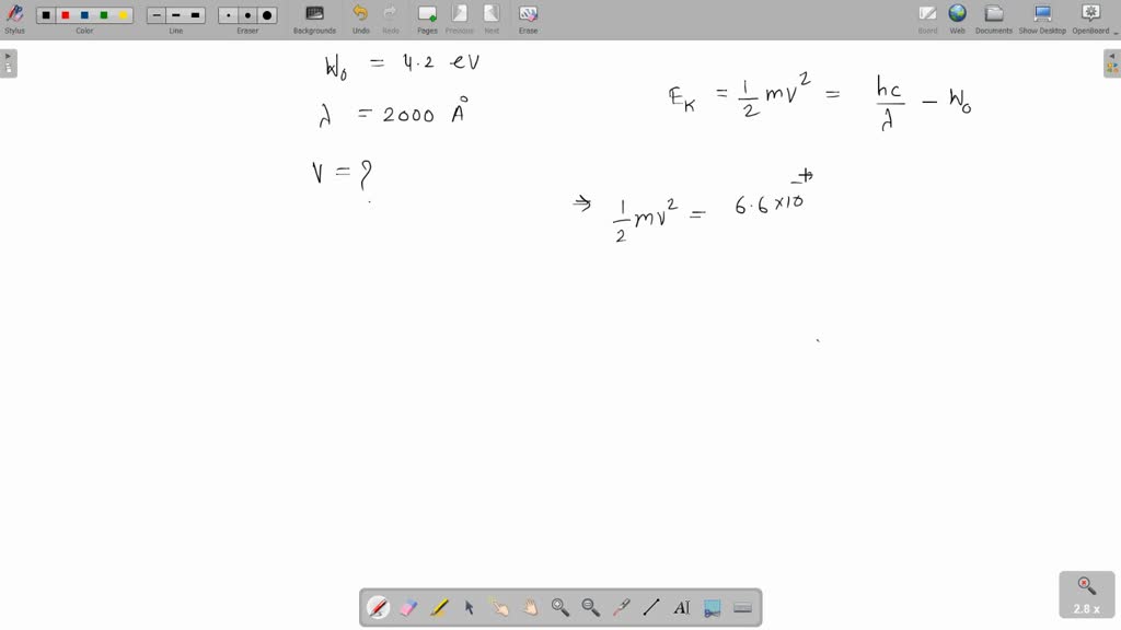 The work function of aluminum is 4.2 eV. Light of wavelength 2000 Åis ...