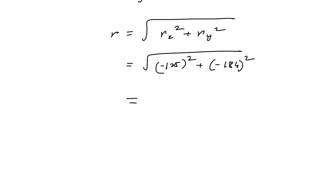 SOLVED:The x vector component of a displacement vector 𝐫 has a magnitude of 125 m and points ...