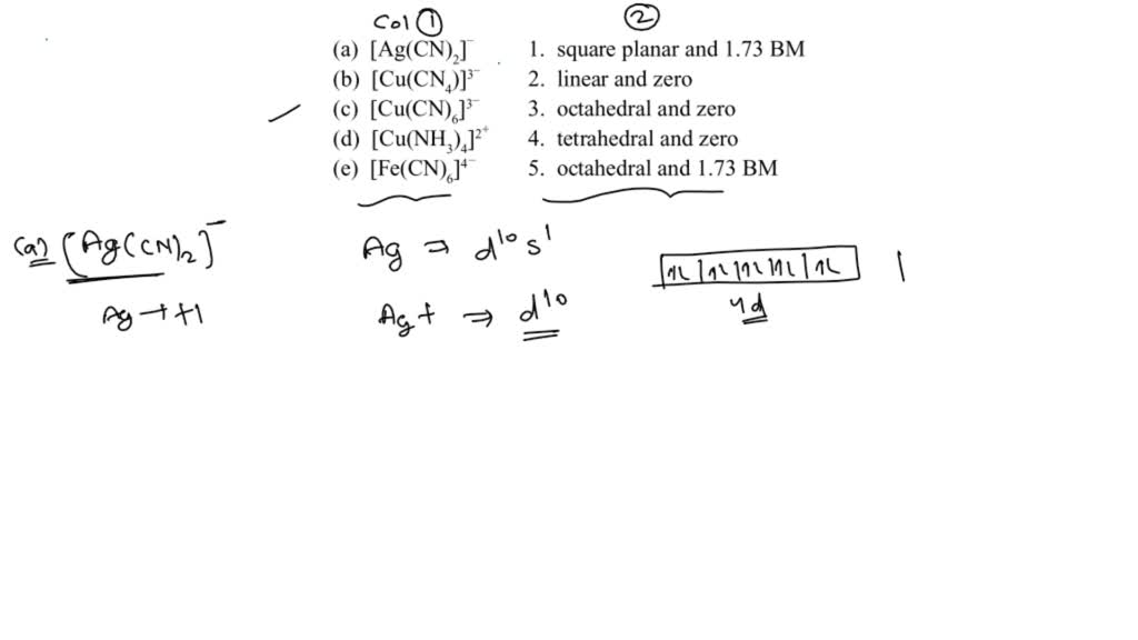 SOLVED:Match the list I and II, pick the correct matching from the ...