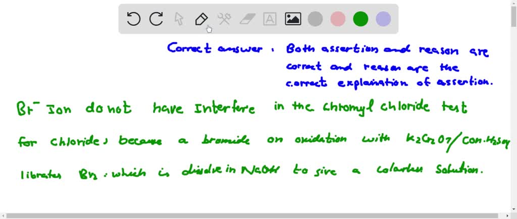 SOLVED:(A): Br^- ions do nor inrcrfere in rhe chromyl chloride rest for ...