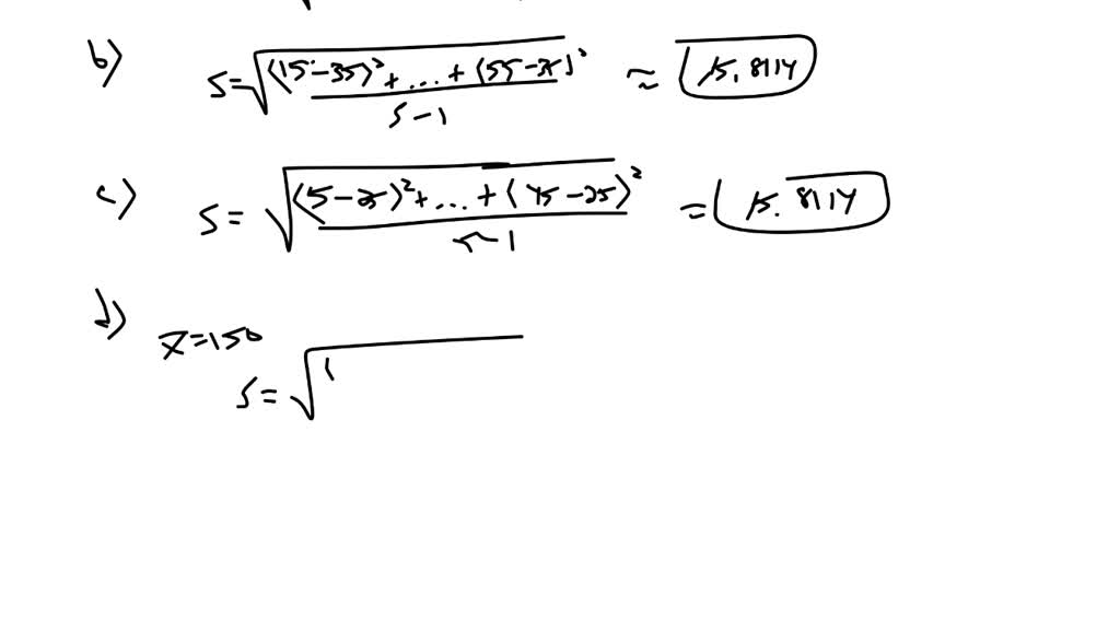 SOLVED: a) Five Numbers Pick any five numbers. Compute the mean and the ... SOLVED: a) Five Numbers Pick any five numbers. Compute the mean and the ...
