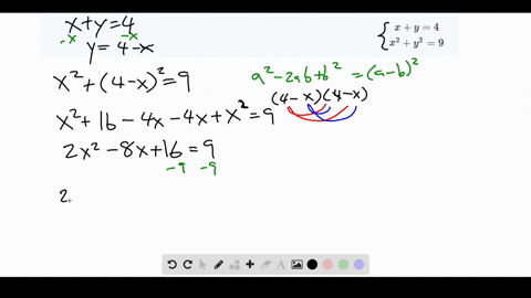 SOLVED:Solve the system of nonlinear equations using substitution. x+y ...