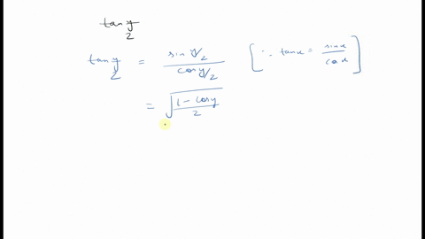 SOLVED:Complete each half-angle identity.tan(y)/(2)=