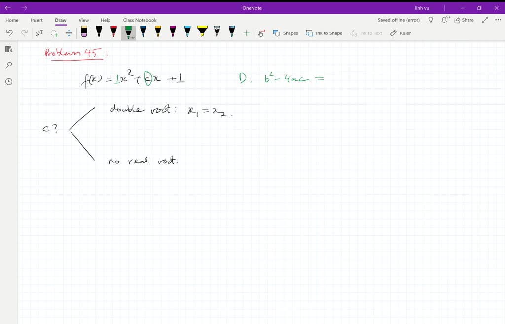 SOLVED: For which values of c does f(x)=x^2+c x+1 have a double root ...
