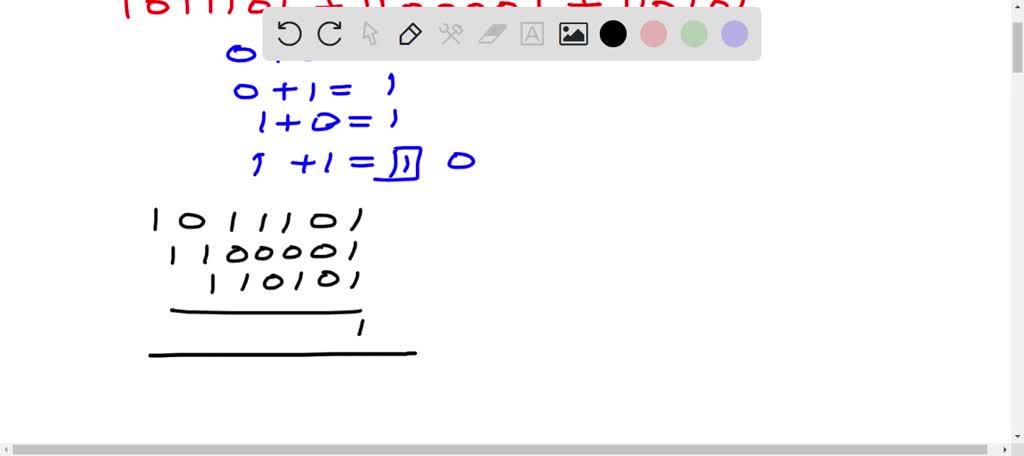 Perform The Binary Addition 10111011100001110101 1011101 1100001 110101 Sum 11110011