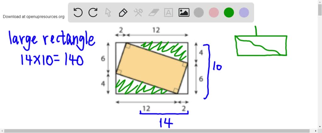 SOLVED:Find the area of the shaded region. All measurements are in ...