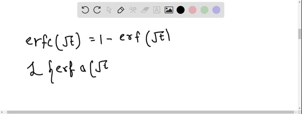 SOLVED:By the first translation theorem, ℒ{e^t erf(√(t))}=.ℒ{erf(√(t ...