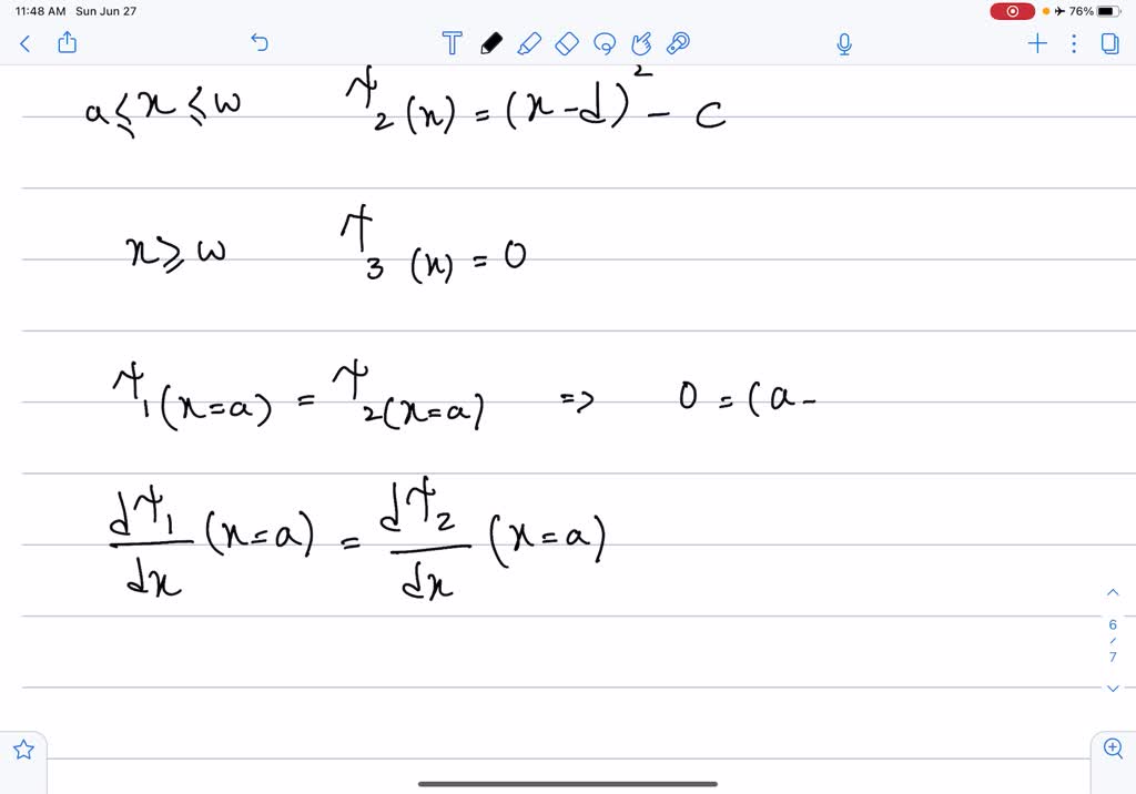 SOLVED: Given a one-dimensional wave function that is in the region 0 ≤ x ≤ a which is defined ...