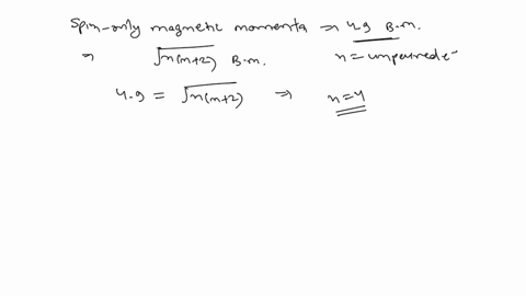 SOLVED:The complex with spin-only magnetic moment of ∼4.9 B.M. is (a ...