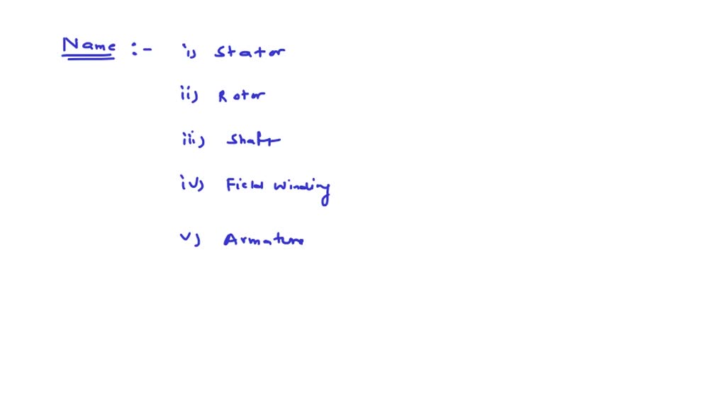 SOLVED:Name the principal parts of a rotating electrical machine