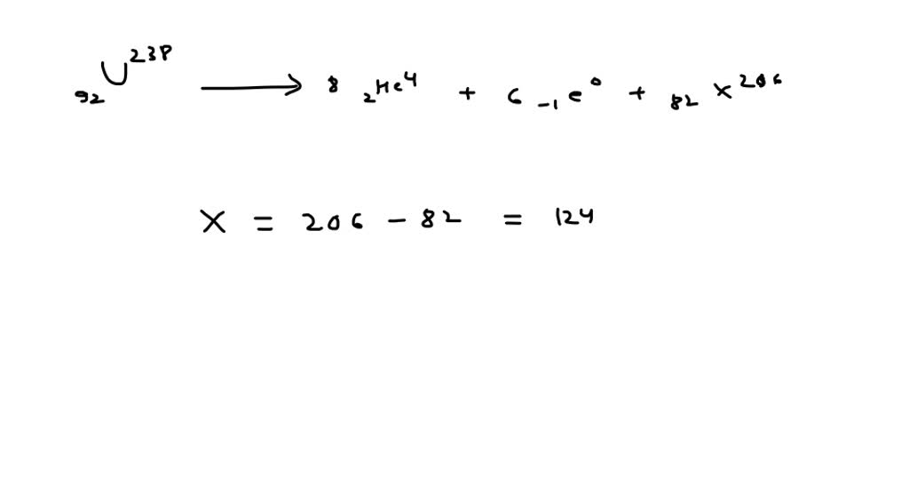 SOLVED:U^238 emits 8 αparticles and 6 βparticle. The neutron/ proton ratio in the product ...