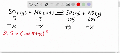 SOLVED:Sulfur dioxide reacts with NO2, forming SO3 and NO : SO2(g)+NO2 ...