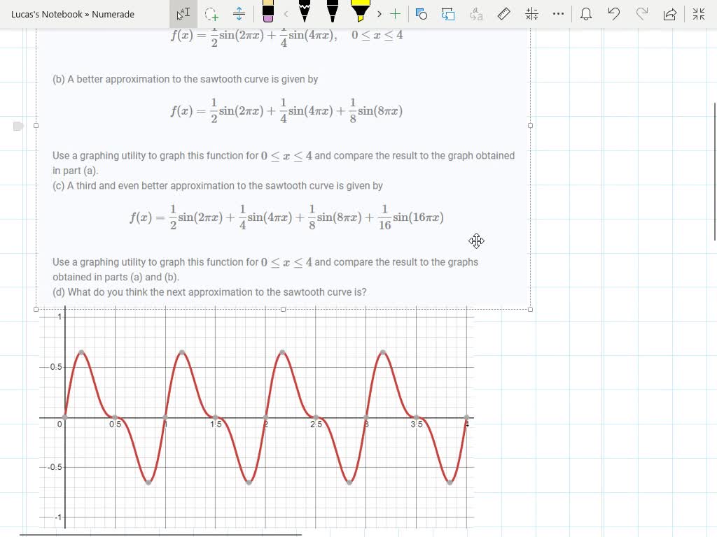 SOLVED:The Sawtooth Curve An oscilloscope often displays a sawtooth ...