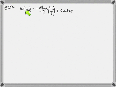SOLVED:A plot of ln(Pvap ) versus 1 / T( K) is linear with a negative ...