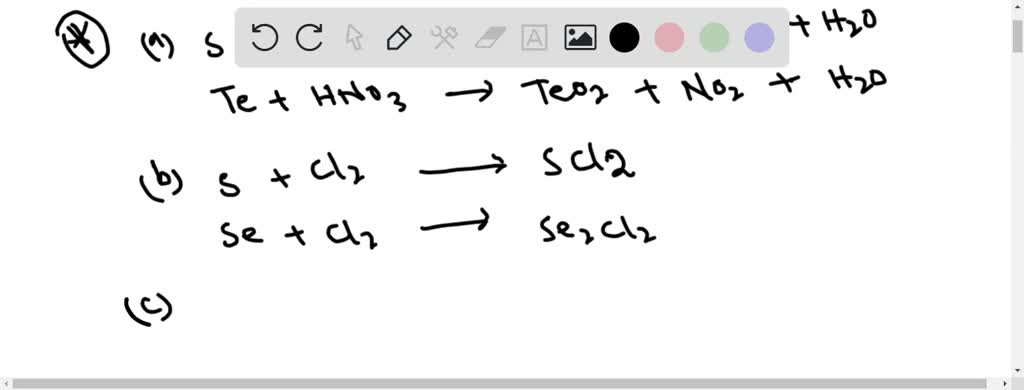 SOLVED:Write equations for the reactions of (a) S and Te with HNO3 ; (b ...