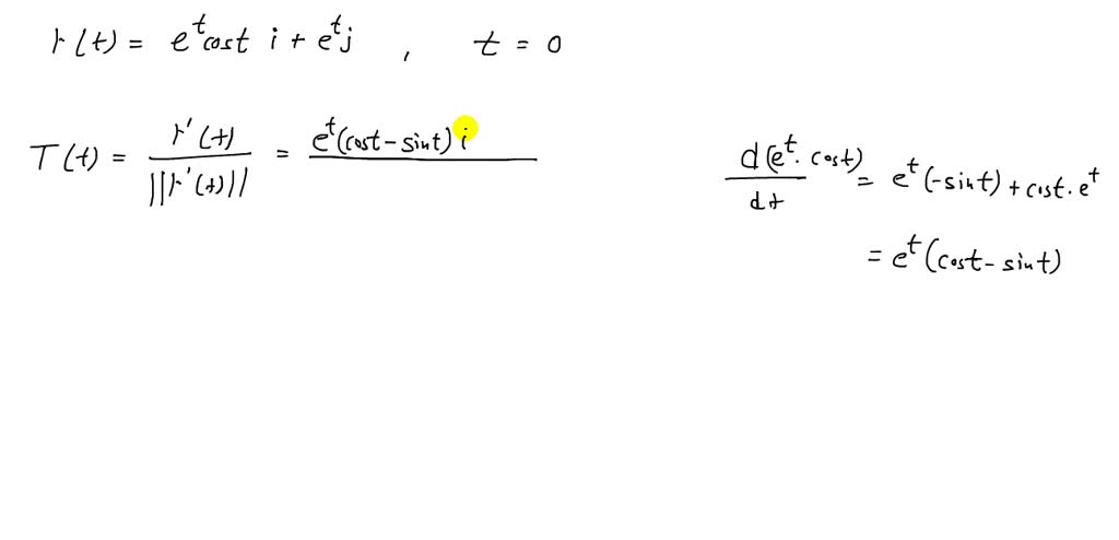 SOLVED:Find the unit tangent vector for the curve having the given ...