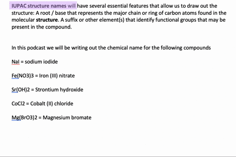 SOLVED:Write the correct chemical formula for each compound. (Chapter 7 ...